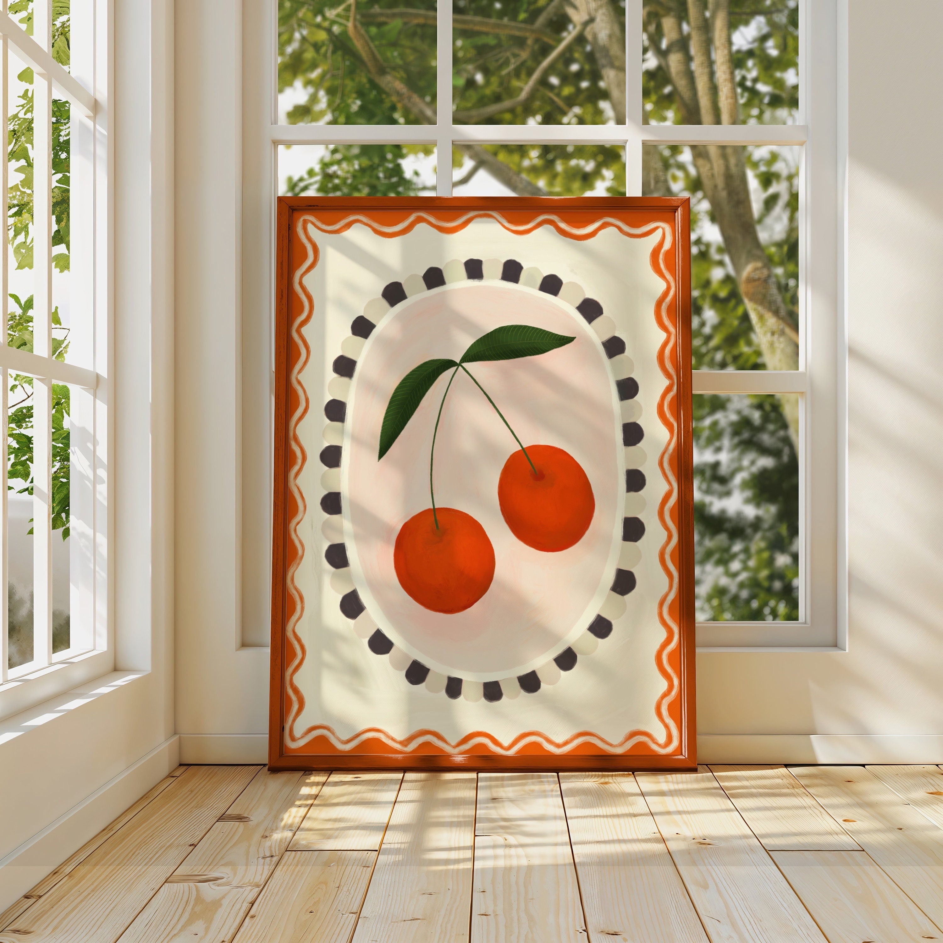 Cherry with Border | Unframed – Kate Fox Design