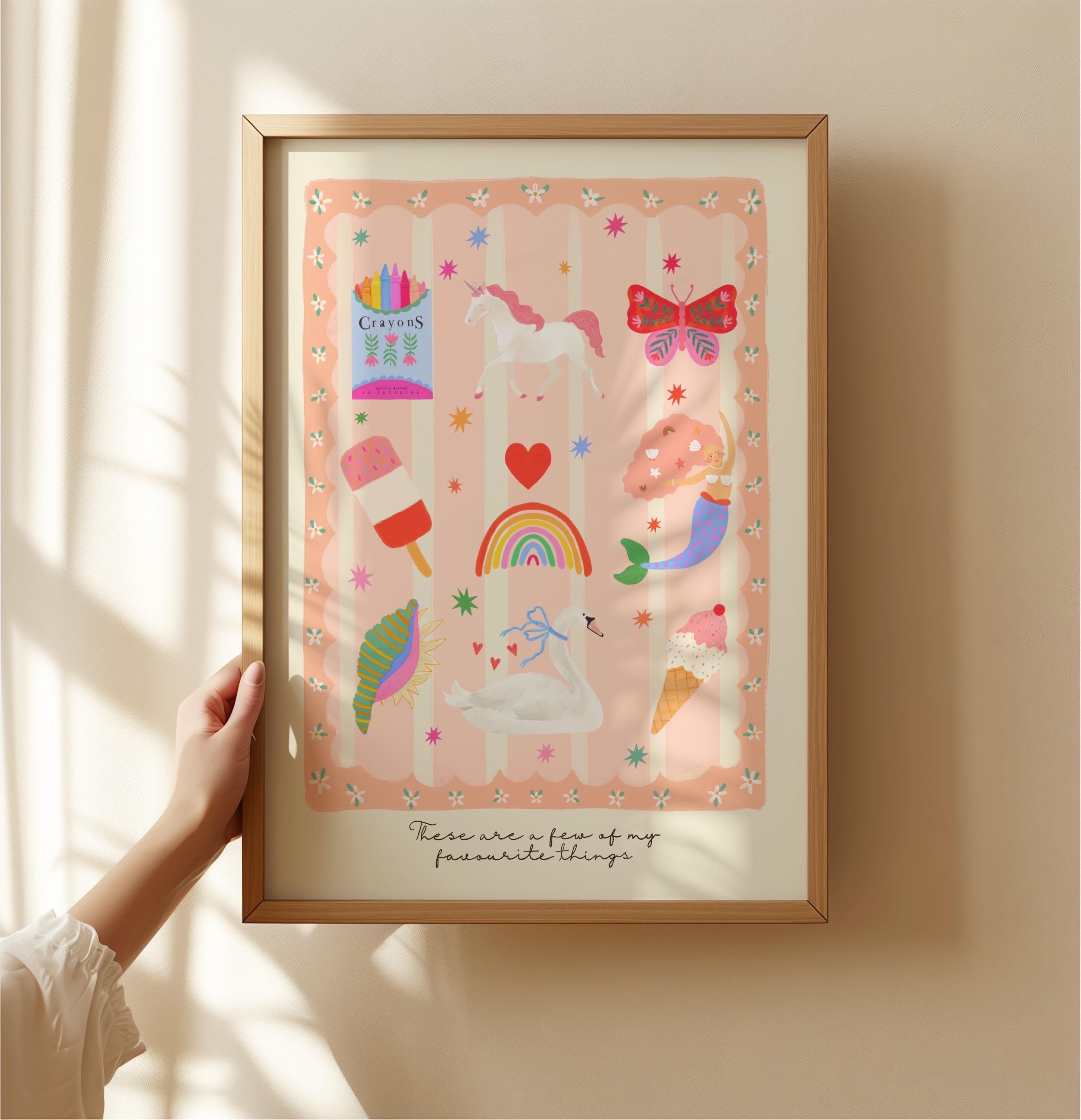 Favourite Things Pink | Unframed – Kate Fox Design